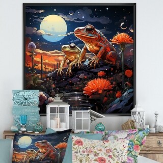 Designart "Cosmic Art Frog II" Frogs & Toads Framed Wall Art Living ...
